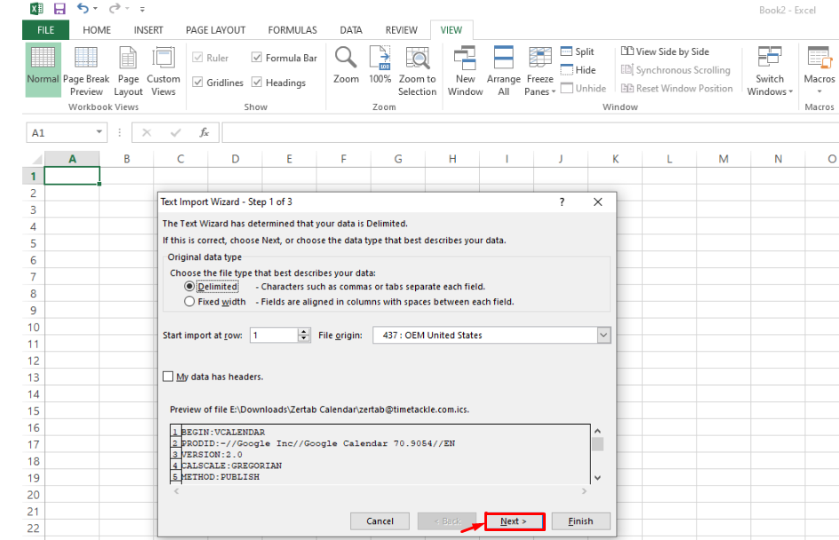 Converting calendar ICS file to CSV file in easy steps