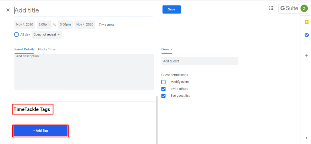 Tracking and analysis with Google Calendar time tracking - Tackle