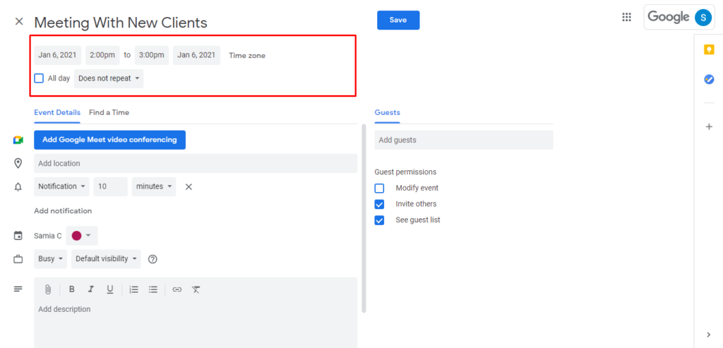 Tracking and analysis with Google Calendar time tracking - Tackle