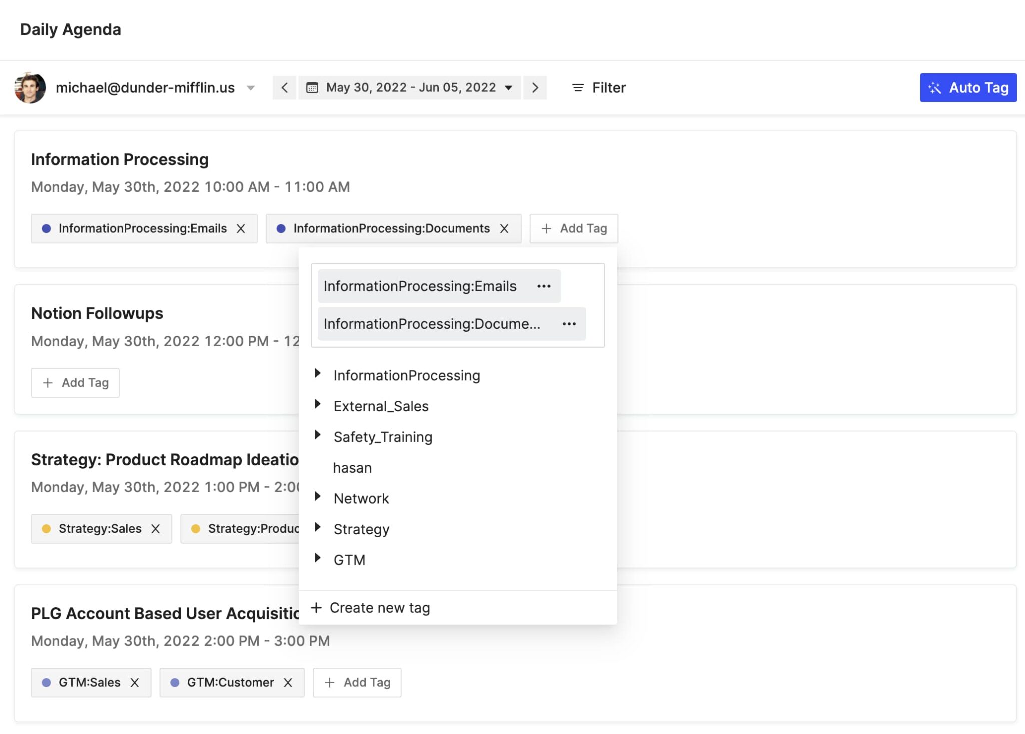 Calendar Audit - Tackle