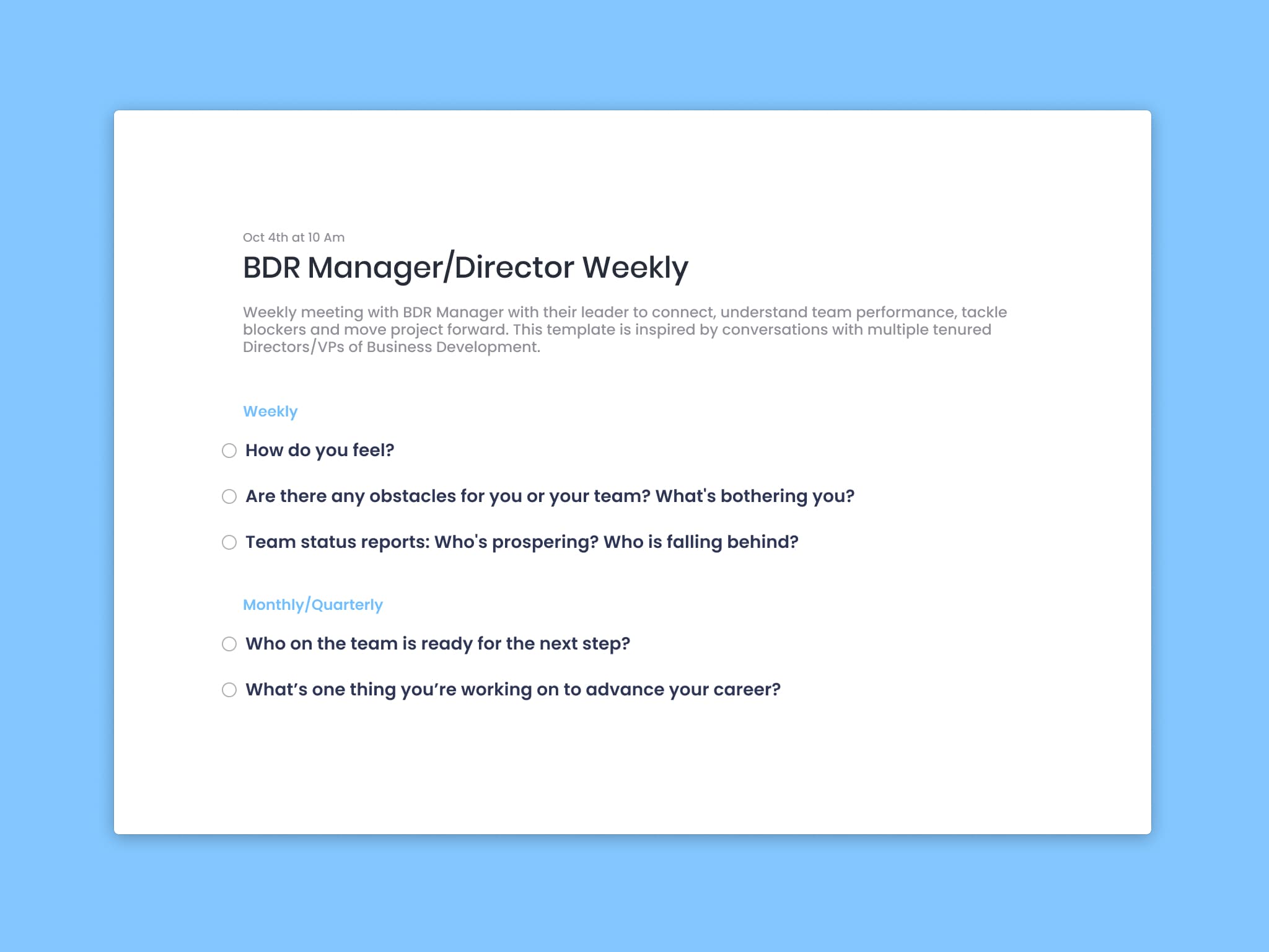 15 Most Essential sales meeting templates every organization needs - Tackle
