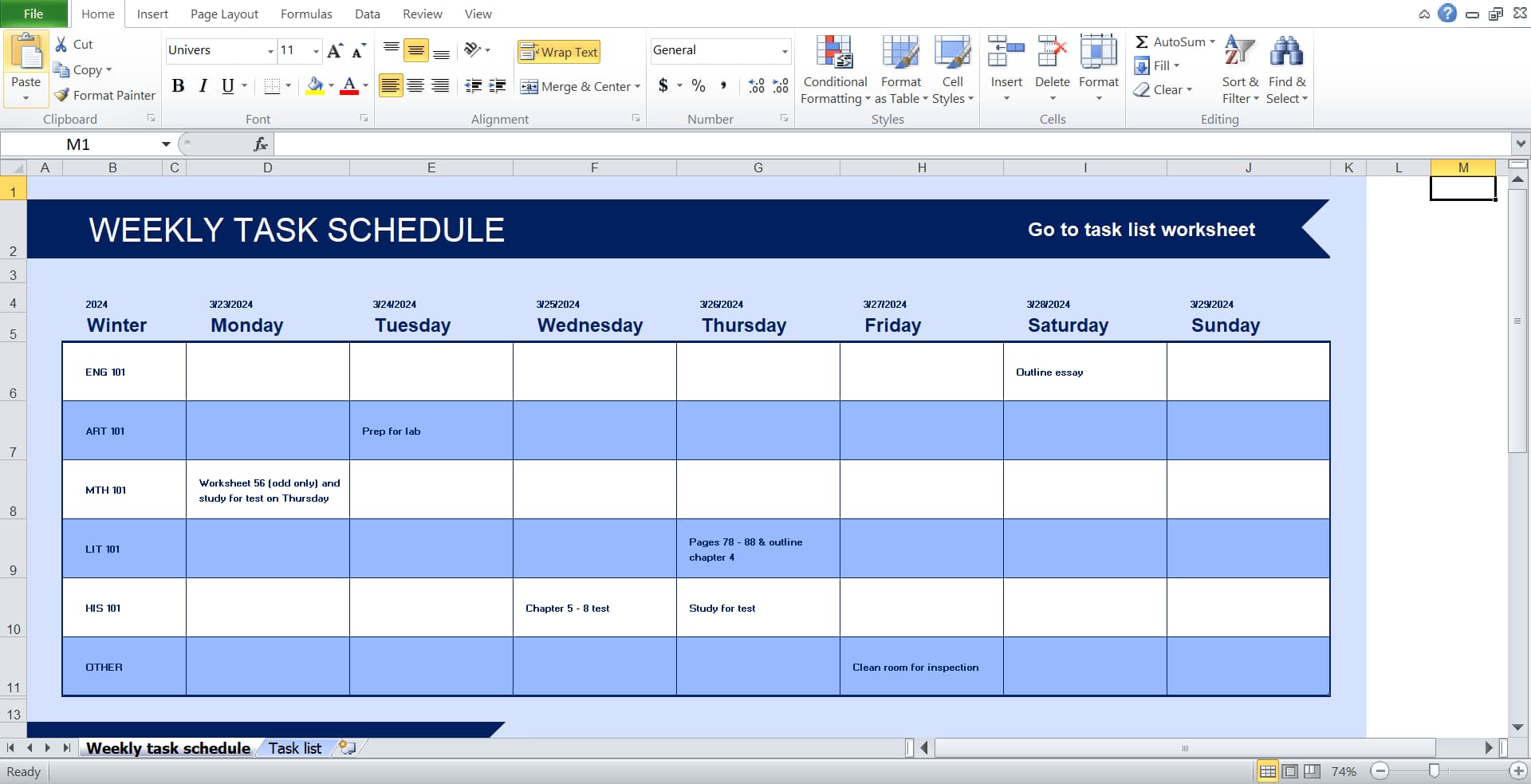 Optimize your day with daily schedule excel template - Tackle
